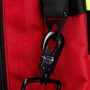 LINE2design Firefighter Gear Bag, Turnout Jumbo Fire Bag with Reflective Trim, Padded Shoulder Strap and Maltese Cross Logo Red Bag