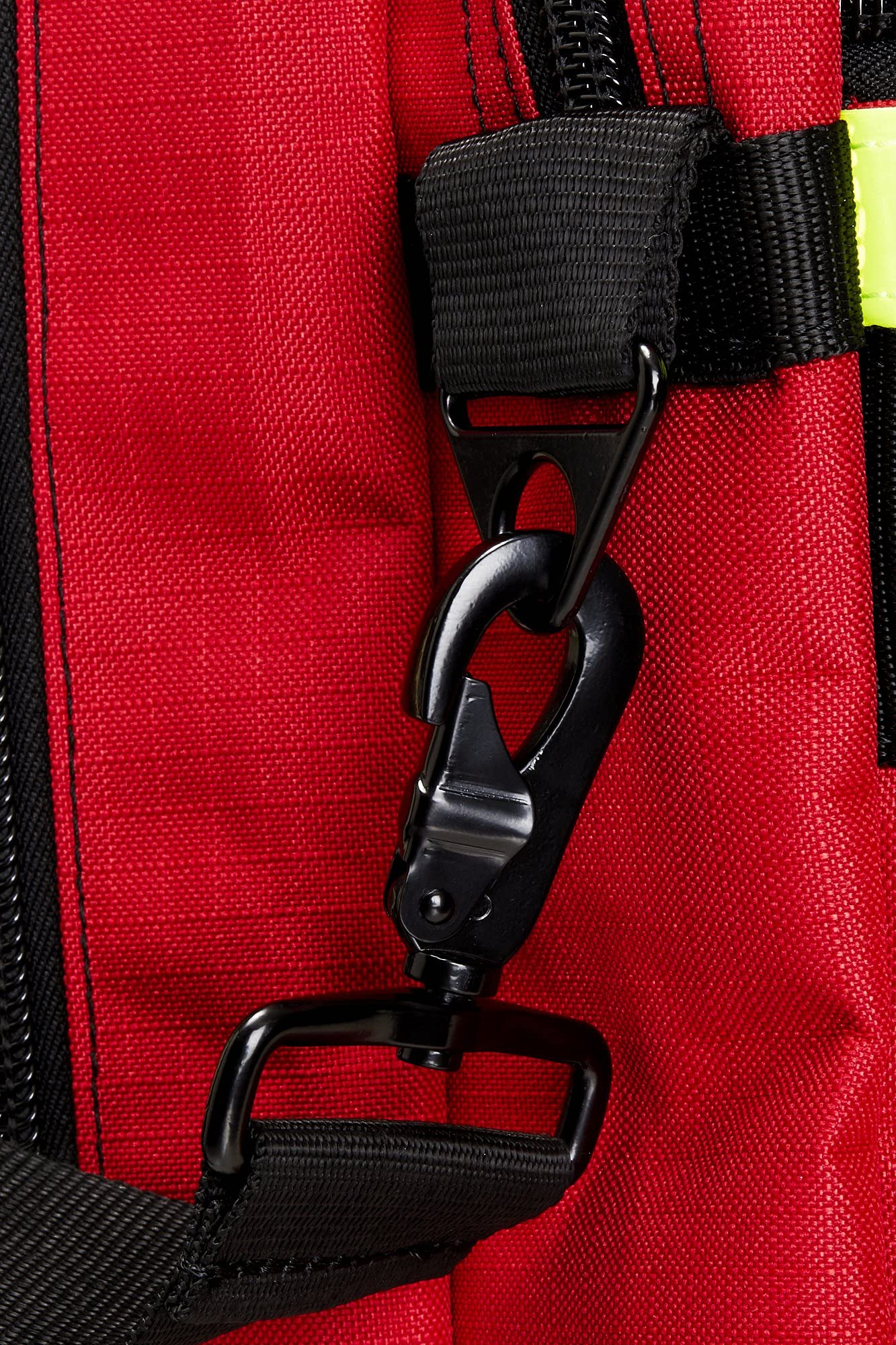 LINE2design Firefighter Gear Bag, Turnout Jumbo Fire Bag with Reflective Trim, Padded Shoulder Strap and Maltese Cross Logo Red Bag