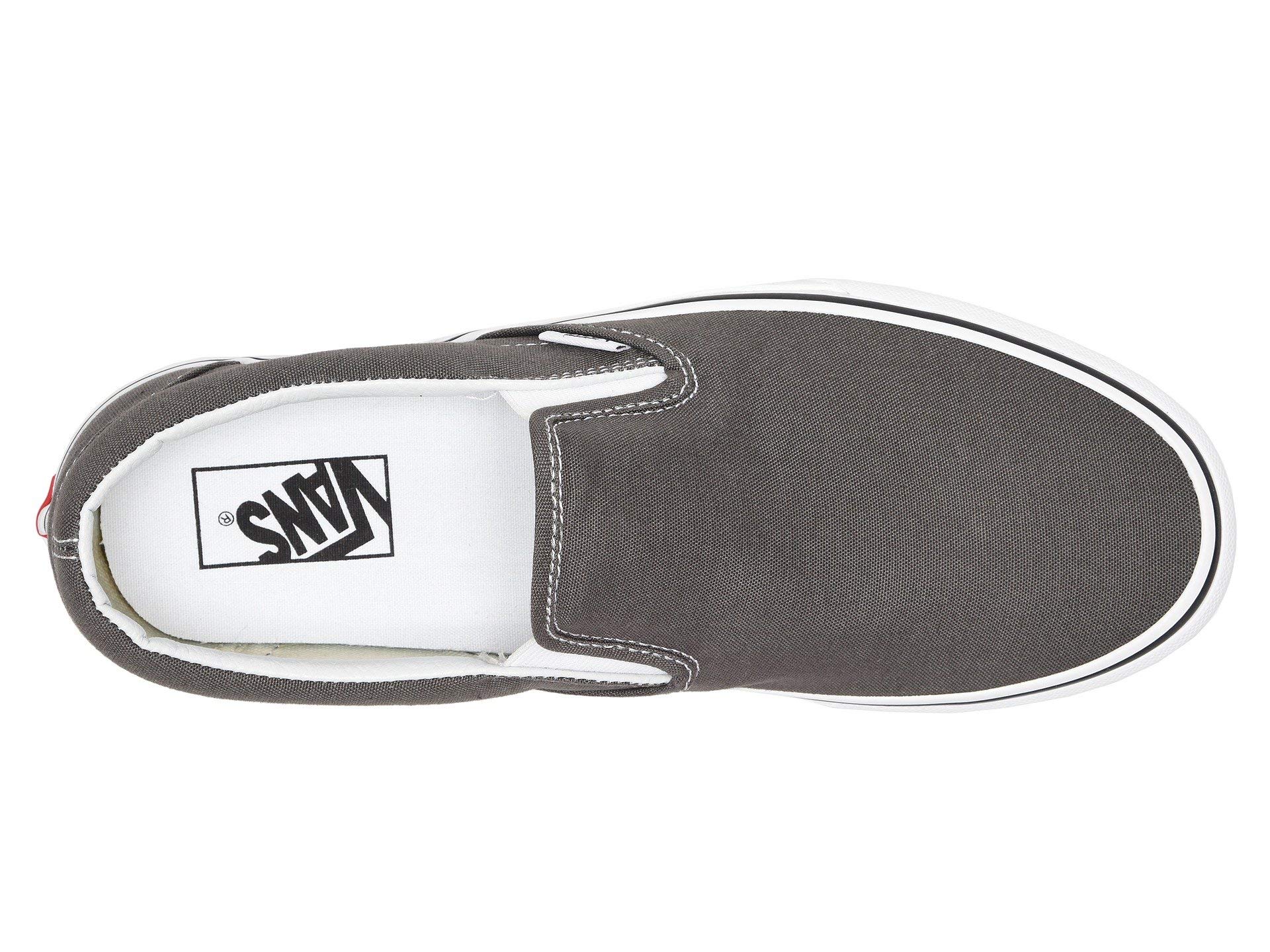 Vans Men's Classic Slip-On Core, Charcoal/White, Size 10.5