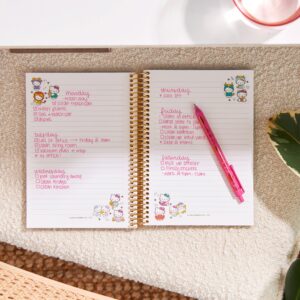 Erin Condren A5 Spiral Bound Lined Notebook - Special Edition, Hello Kitty Zodiac Laminate Metallic Cover, 160 Lined Pages Of 80 Lb, Mohawk Paper, Sticker Sheet Included