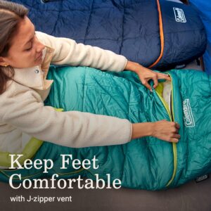 Coleman Big Bay Mummy Sleeping Bag, Cool-Weather 0°F/20°F/40°F Camping Sleeping Bag for Adults with Foot Ventilation and Compression Stuff Sack, Big & Tall