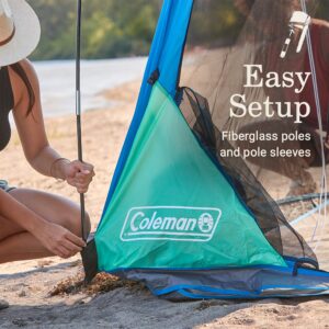 Coleman Skyshade Screen Dome Canopy Tent, 8 x 8 Shade Canopy, UPF 50+ Outdoor Canopy Tent for Camping, Tailgating, and Beach Shade, Medium Blue