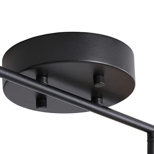 VidaLite LED Track Light, 7W Four Bulb Fixed Rail with Rotating Heads, 3000K Modern Interior Spotlight, Black