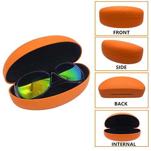 CHZZMS 4 PACK Extra Large Hard Shell Eyeglasses Case, Protective Case For Eyeglasses and Sunglasses (4 PACK-A)