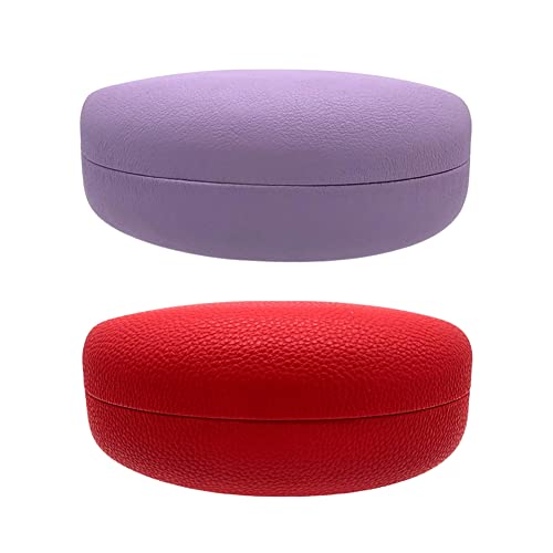 CHZZMS 4 PACK Extra Large Hard Shell Eyeglasses Case, Protective Case For Eyeglasses and Sunglasses (4 PACK-A)