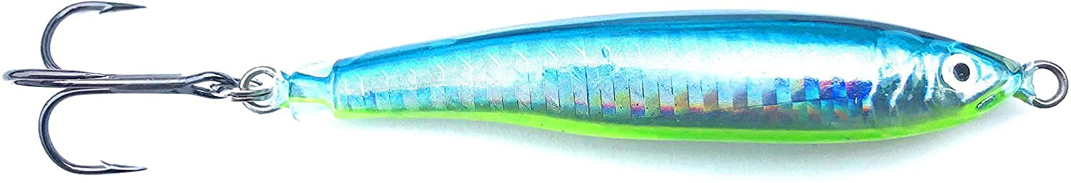 Bay StateTackle Epoxy Resin Fishing Jig Lure (2 inch / 0.5 Ounce) - Great for Striped Bass, Tuna and Other Game Fish (Blue Green / Mack, 0.5 Ounce)