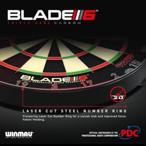 Winmau Blade 6 Triple Core Professional PDC Dartboard with Official Tournament Specifications