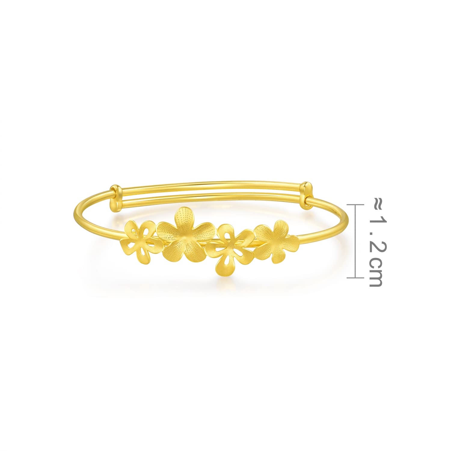 CHOW SANG SANG Chinese Wedding Collection 999.9 24K Gold Price-by-Weight 9.73g Gold Floral Bangle for Women 89224K