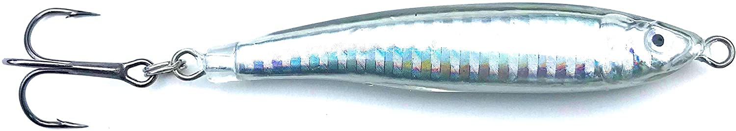 Epoxy Resin Fishing Jig Lure (Silver 2 inch / 0.5 Ounce) - Great for Striped Bass, Tuna and Other Game Fish