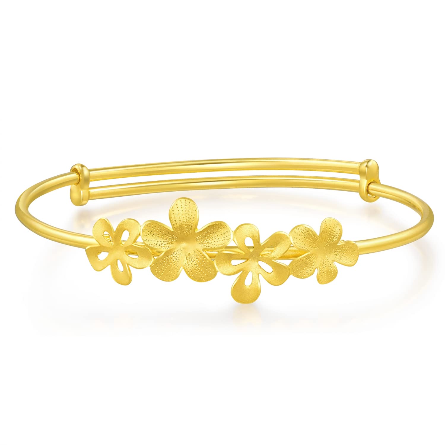 CHOW SANG SANG Chinese Wedding Collection 999.9 24K Gold Price-by-Weight 9.73g Gold Floral Bangle for Women 89224K