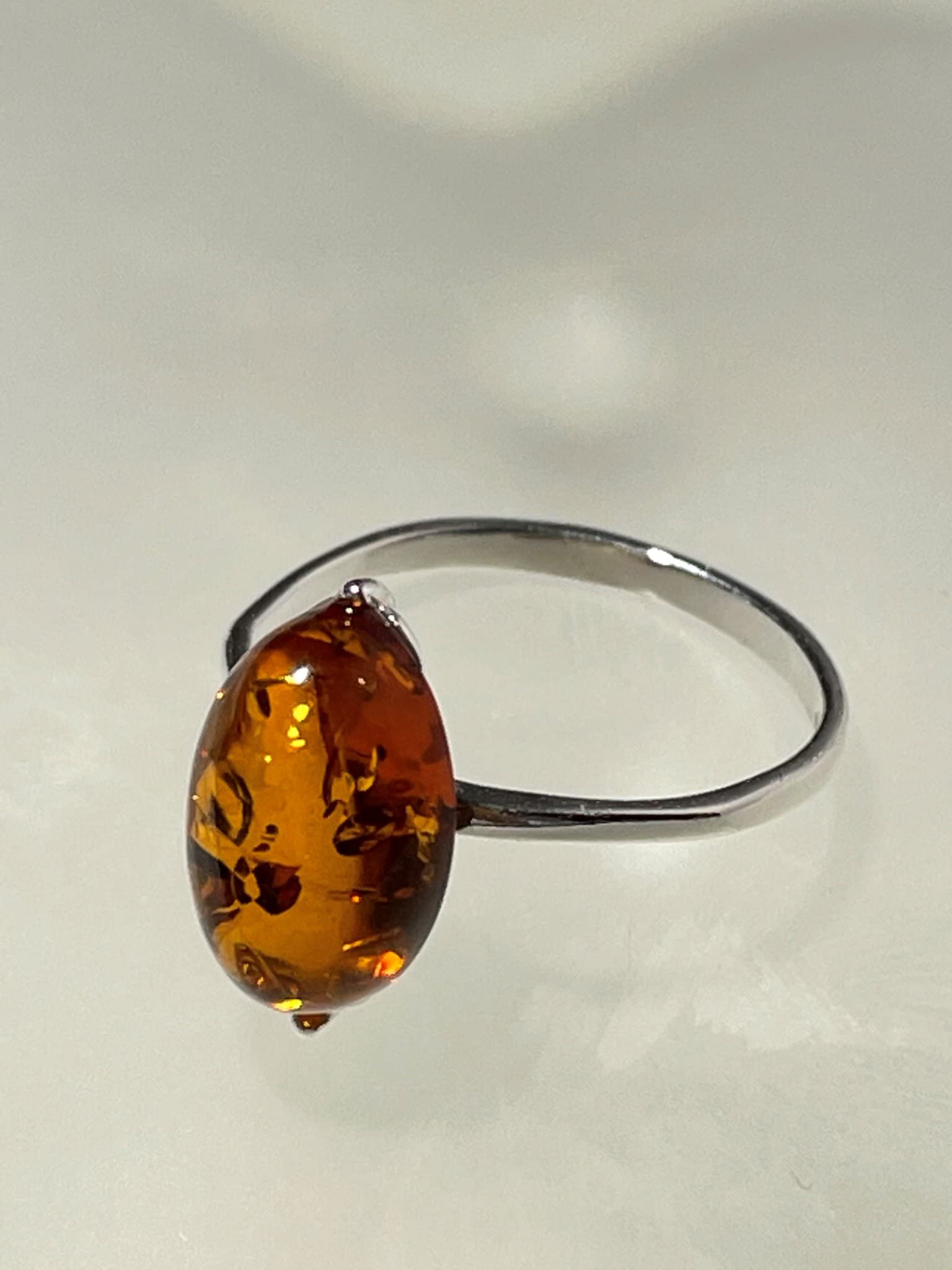 Gift Shoppe By Nina Natural Baltic Elegant Cognac Amber and Sterling Silver Ring (7)