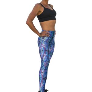 Slipins Sea Legs Leggings for Women, High-Waisted Leggings with UPF Protection, Perfect for Yoga, Surfing, Diving, Snorkeling, Gym, and Other Activities, Pink Abalone, X-Large