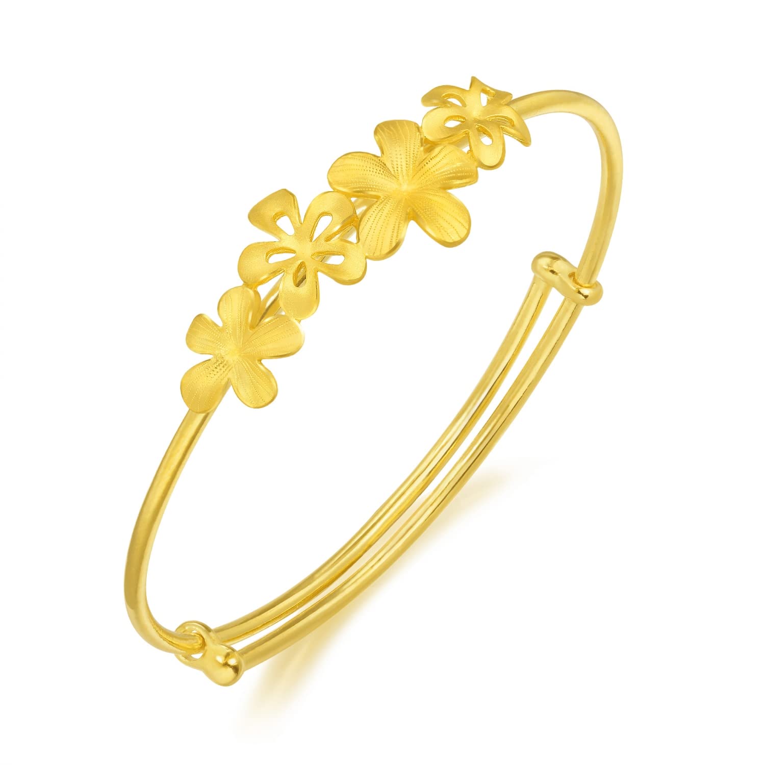 CHOW SANG SANG Chinese Wedding Collection 999.9 24K Gold Price-by-Weight 9.73g Gold Floral Bangle for Women 89224K