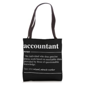 accountant definition funny noun tote bag