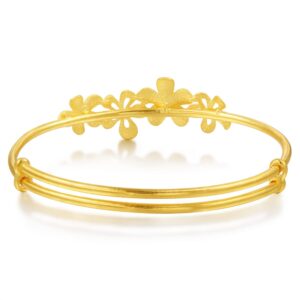 CHOW SANG SANG Chinese Wedding Collection 999.9 24K Gold Price-by-Weight 9.73g Gold Floral Bangle for Women 89224K