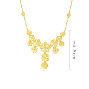 CHOW SANG SANG Cultural Blessings Daily Bliss 999.9 24K Gold Price-by-Weight 16.84g Gold Floral Lucky Flowers Necklace (45 CM) for Women and Wedding Occasion 88236N