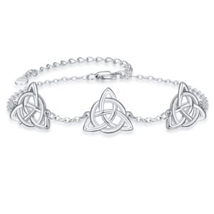 palpitate irish bracelet trinity celtic knot bracelet 925 sterling silver celtic bracelets irish jewelry gifts for women