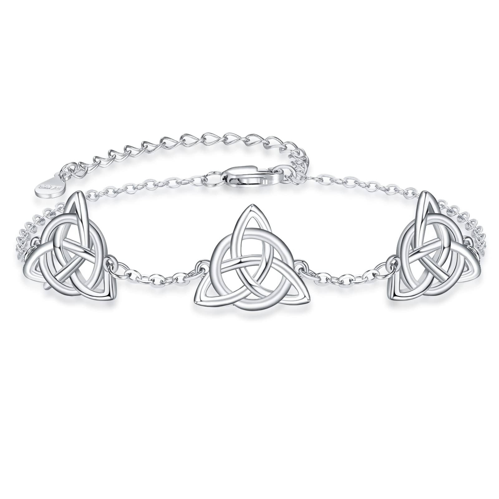 Palpitate Irish Bracelet Trinity Celtic Knot Bracelet 925 Sterling Silver Celtic Bracelets Irish jewelry Gifts for Women