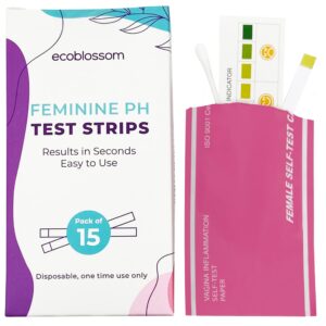 ecoblossom vaginal ph test strips for women - check ph balance - monitor bacterial vaginosis bv treatment - prevent yeast infection uti - fast accurate results, individual sealed pouch (15 count)