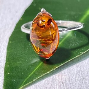 Gift Shoppe By Nina Natural Baltic Elegant Cognac Amber and Sterling Silver Ring (7)