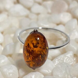 Gift Shoppe By Nina Natural Baltic Elegant Cognac Amber and Sterling Silver Ring (7)