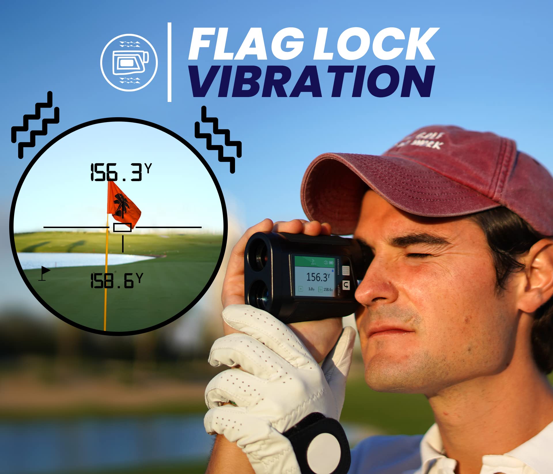 BAMAES Golf Rangefinder with Slope and HD Touchscreen - 650 Yard Range 6X Magnification - Flag Lock & Vibration - USB Rechargeable - Memory Storage - Voice Broadcasting - Professional Distance Finder