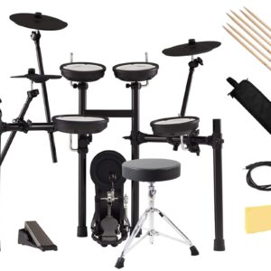 Roland V-Drums TD-07KV Electronic Drum Set Bundle with Drum Throne, Drumstick Bag, 3.5mm Audio Cable, 3 Pairs of Drumsticks, and Austin Bazaar Polishing Cloth