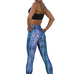 Slipins Sea Legs Leggings for Women, High-Waisted Leggings with UPF Protection, Perfect for Yoga, Surfing, Diving, Snorkeling, Gym, and Other Activities, Pink Abalone, X-Large