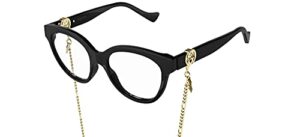 gucci gg1024o black gold chain 54/16/140 women eyewear frame