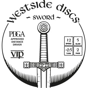 Westside Discs VIP Sword Disc Golf Disc, Men and Women, Family Outdoor Games, Straight Flying Distance Driver, 170g+ Stamp Color Will Vary, Pink