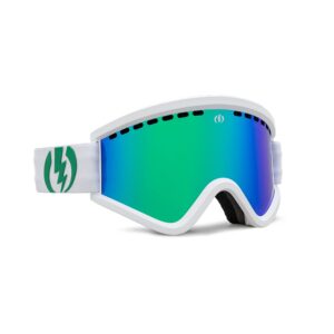 electric - egv, snow goggles, matte white frame, green chrome lens