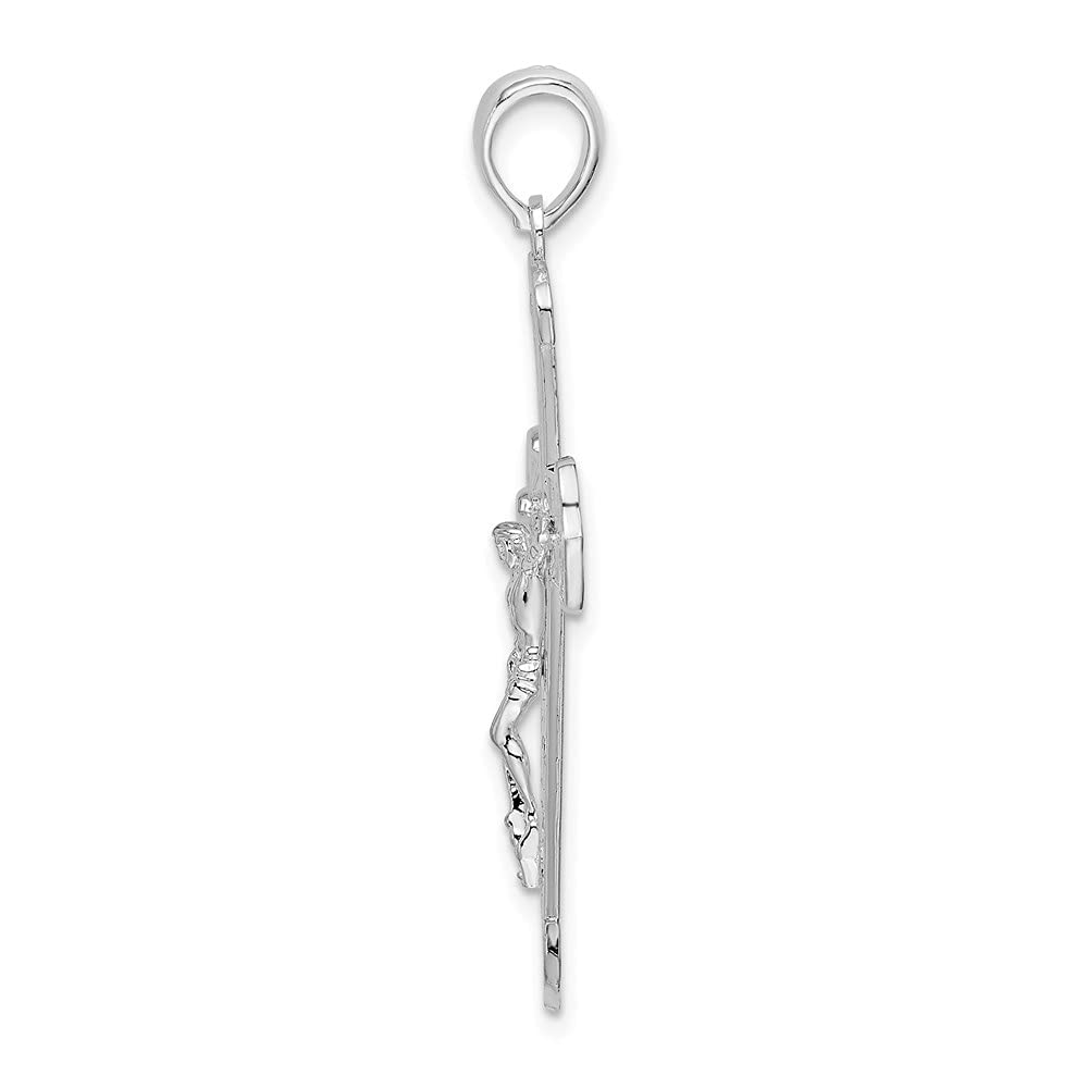 Diamond2Deal 925 Sterling Silver Budded Crucifix Pendant