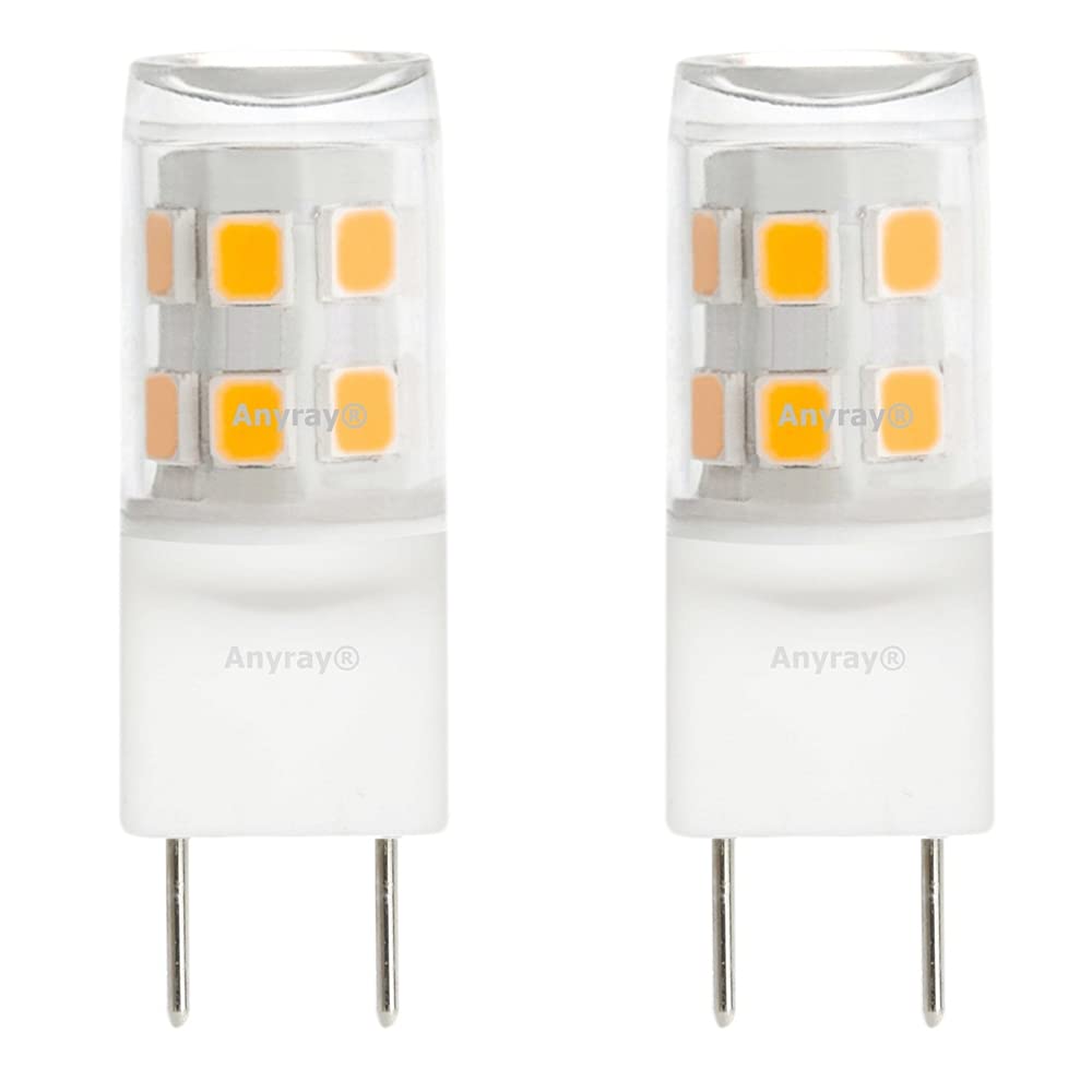 Anyray (2)-LED Bulbs G8S Replacement Bulbs for Samsung ME18H7045FS Microwave Light Bulb 120V 20W G8 (Daylight White 6000K)