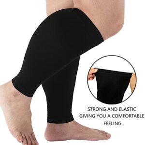 Plus Size Compression Sleeves for Calves Women Wide Calf Compression Legs Sleeves Men 6XL, Relieve Varicose Veins, Edema, Swelling, Soreness, Shin splints, for Work, Travel, Sports and Daily Wear