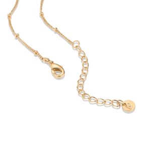 PAVOI 14K Yellow Gold Plated Bead Chain Necklace | Ball Station Chain Necklaces For Women