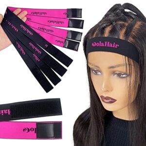 dolahair lace melting band - elastic edge wrap for wigs, 4pcs bands to lay and hold edges in place