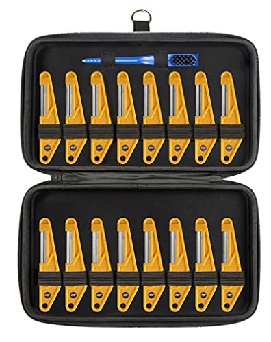 MusicNomad Diamond Coated Nut File Complete Shop Set - 16 pc. w/Storage Case + Cleaning Brush