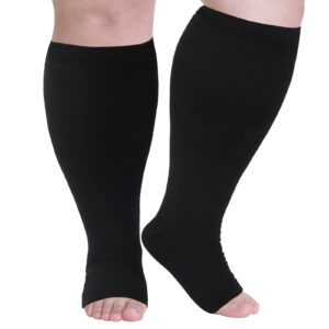 plus size compression socks wide calf compression socks for women men medias de compresion para mujer circulation support 20-30 mmhg knee high medical pro toeless open toe compression socks women men