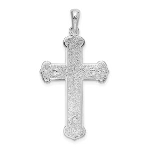 Diamond2Deal 925 Sterling Silver Budded Crucifix Pendant