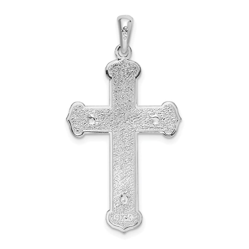 Diamond2Deal 925 Sterling Silver Budded Crucifix Pendant