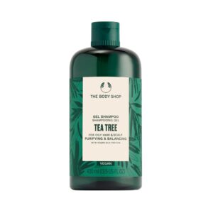 the body shop tea tree purifying & balancing shampoo for oily hair & scalp, vegan