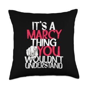 custom marcy gifts & accessories for women it's a marcy thing you wouldn't understand throw pillow, 18x18, multicolor