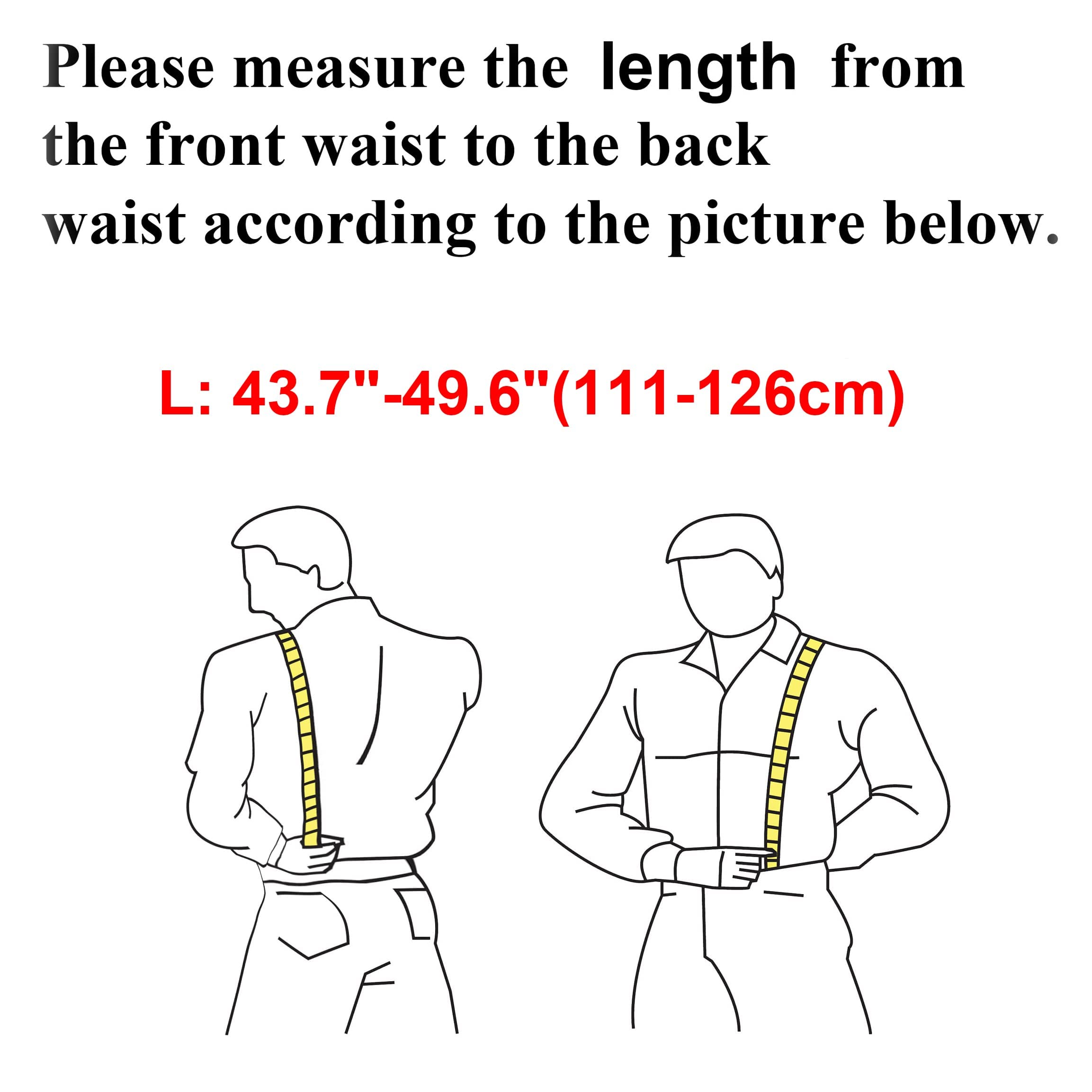 PAHVRION Leather Suspenders For Men 43.7-49.6Inch Y-Back Adjustable Brown Gneuine Leather Suspenders Groomsmen Gift for Wedding