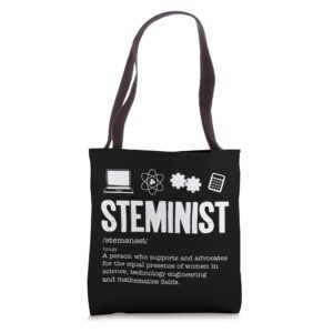 steminist gift idea, stem definition, female empowerment tote bag