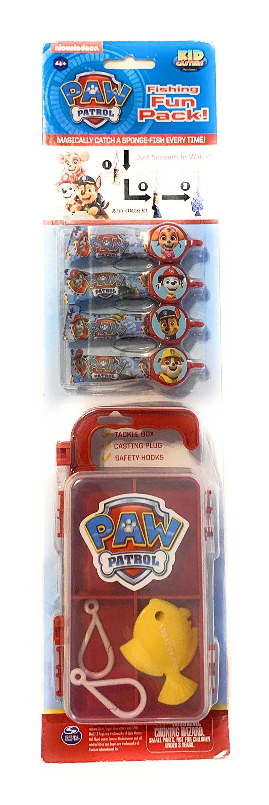 mybrand Kid Casters Paw Patrol Fishing Fun Pack - Get a Fish Every Time, Includes Bait, Tackle Box, Casting Plug and Safety Hooks, Red