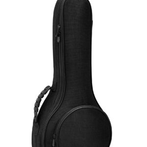 Deviser banjolele case 0.5 Inch Thick Padding ABS Handles banjo ukelele case linen fabric 12mm 24Inch banjo ukulele gig bag with Felt picks Black