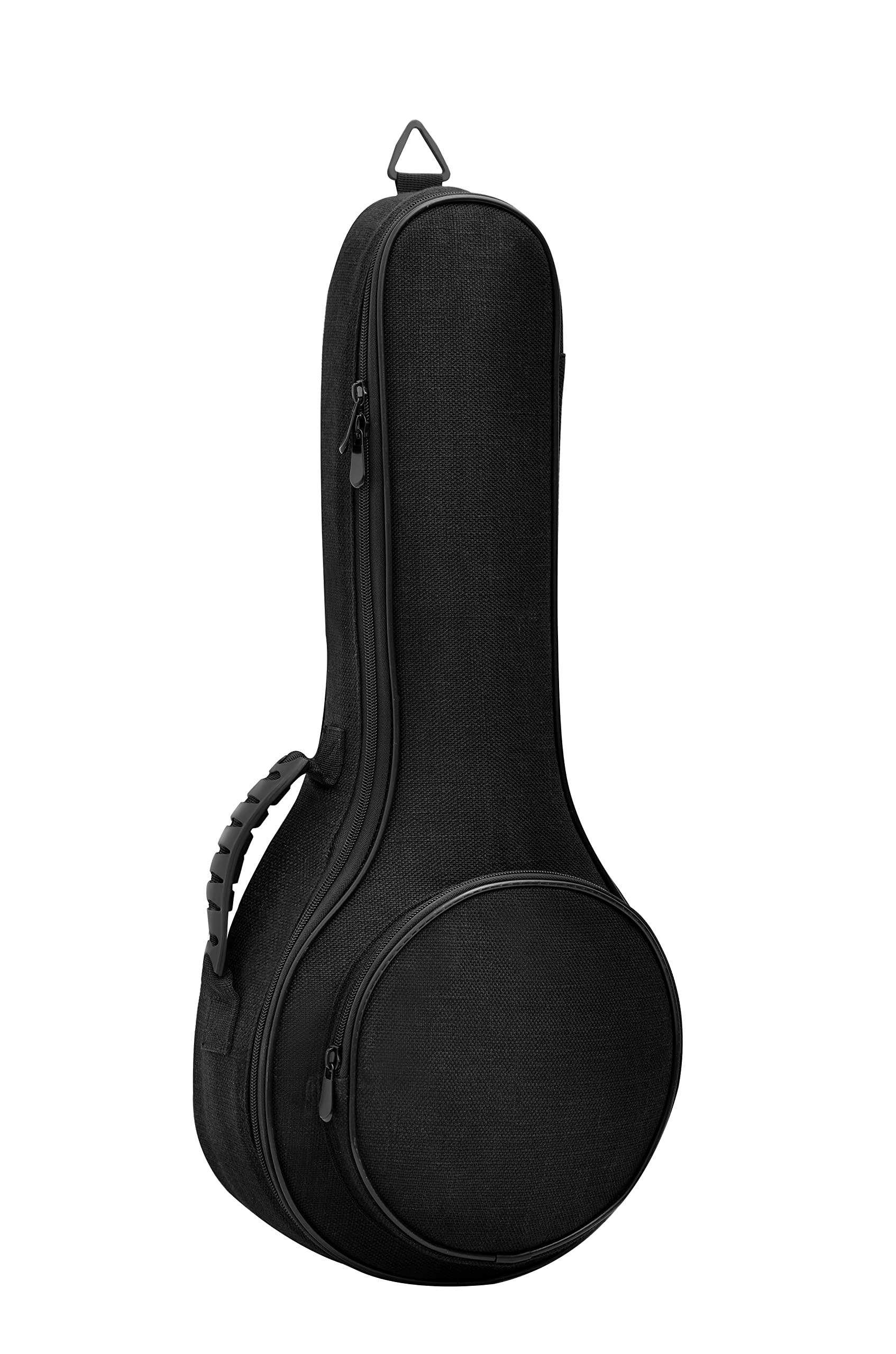 Deviser banjolele case 0.5 Inch Thick Padding ABS Handles banjo ukelele case linen fabric 12mm 24Inch banjo ukulele gig bag with Felt picks Black