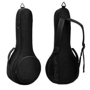 deviser banjolele case 0.5 inch thick padding abs handles banjo ukelele case linen fabric 12mm 24inch banjo ukulele gig bag with felt picks black