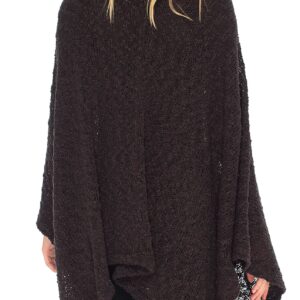 SHU-SHI Womens Cozy Knit Poncho Sweater Shawl Wrap Open Front Cape Lightweight Kimono