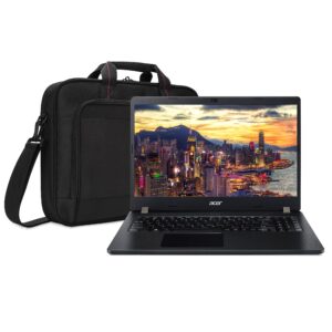 acer travelmate p2 p215-53 tmp215-53-53n6 15.6" notebook bundle with intel i5-1135g7 2.4 ghz cpu, 8gb ddr4, 256gb ssd, iris xe graphics, webcam, stereo speakers, microphone, windows 10 pro, laptop bag